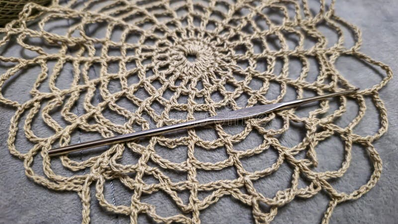 Spider Web Crochet Pattern for Napkins and Tablecloths. Handmade Stock ...