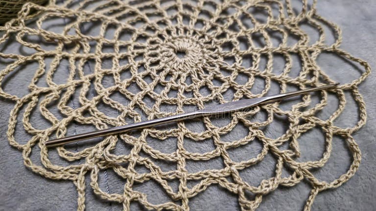 Spider Web Crochet Pattern for Napkins and Tablecloths. Handmade Stock ...