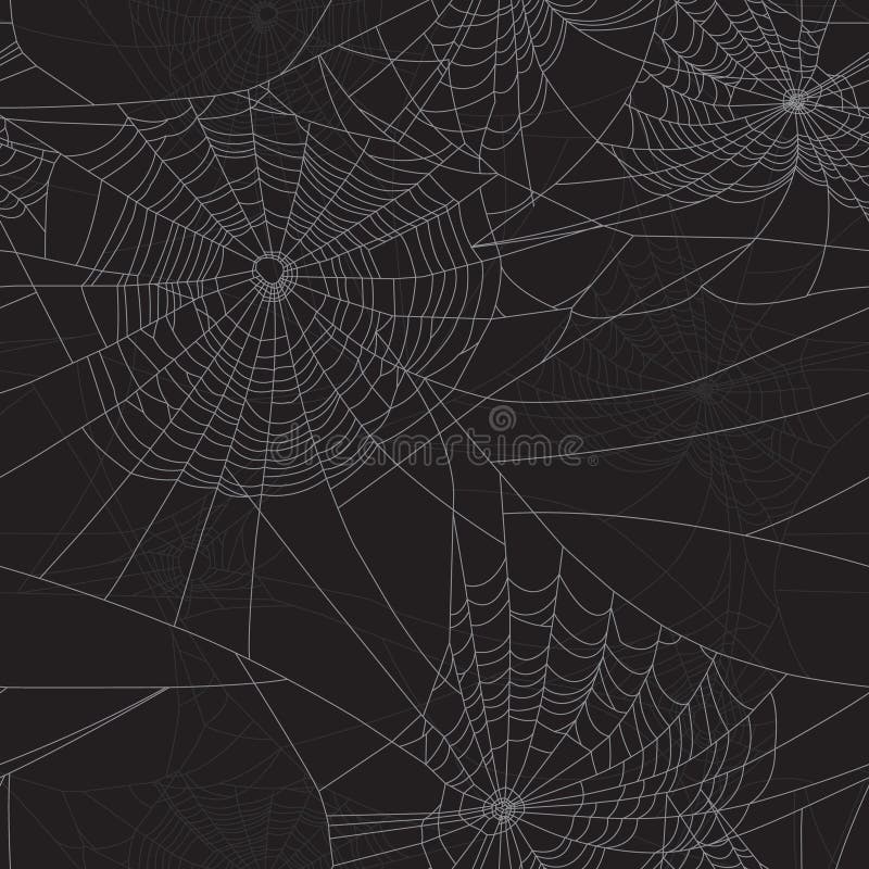 Seamless Spider Web Pattern Stock Vector - Illustration of spiderweb ...