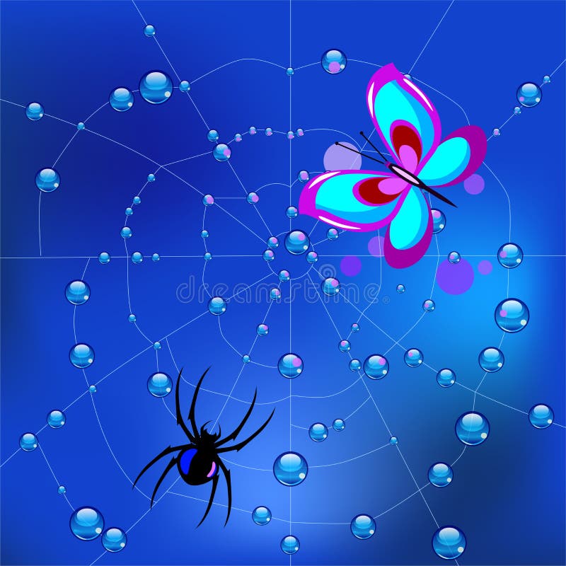 Butterfly Caught Spider Web Stock Illustrations – 9 Butterfly Caught ...