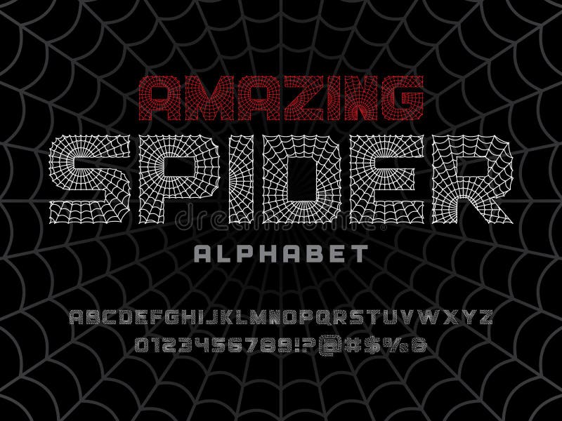 Spider web font stock vector. Illustration of banner - 229068857