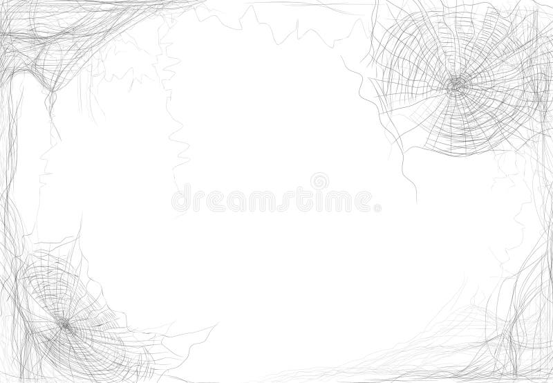 Spider Web Frame, Cobweb on Corners of Border Stock Vector ...