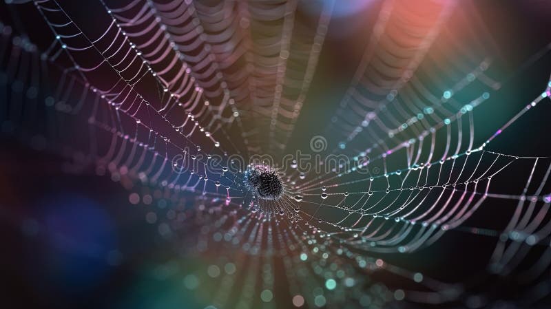 A Spider Web. Generative AI Stock Illustration - Illustration of ...