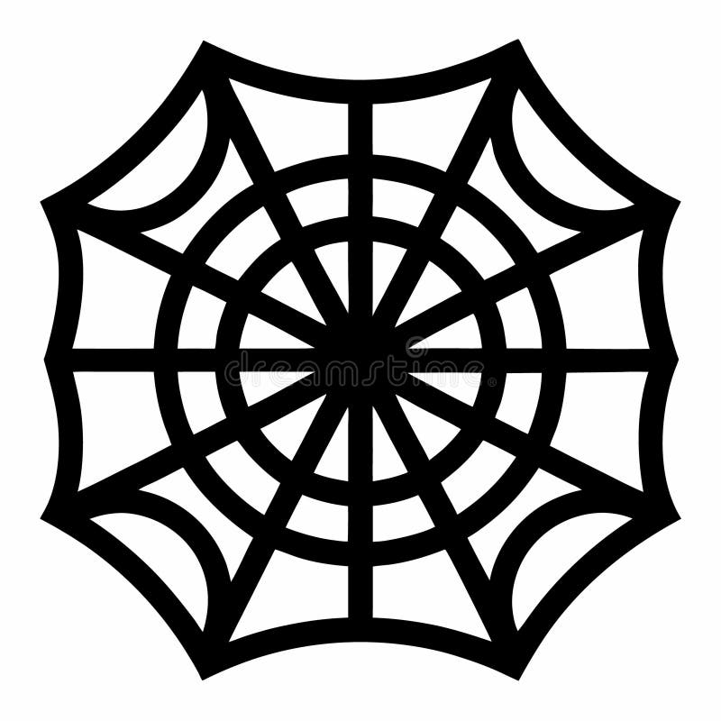 Spider Web, Geometric Pattern, Black and White, Stock Illustration ...