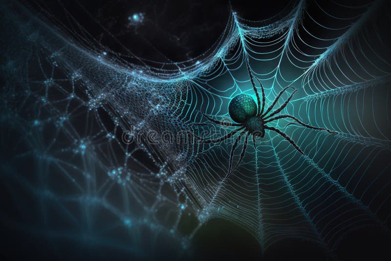 A Spider Web with a Glowing Orb in the Middle of it S Web, with a Dark ...