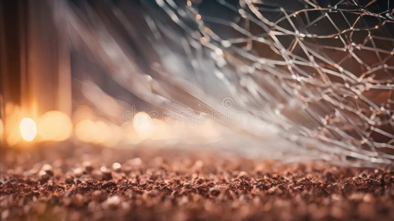 Spider Web on Ground with Lights in Background Stock Footage - Video of ...