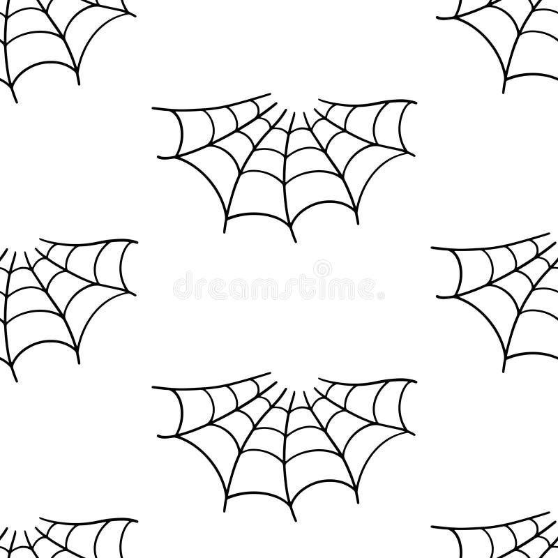 Spider Web Halloween Trap. Cobweb Seamless Pattern Stock Vector ...