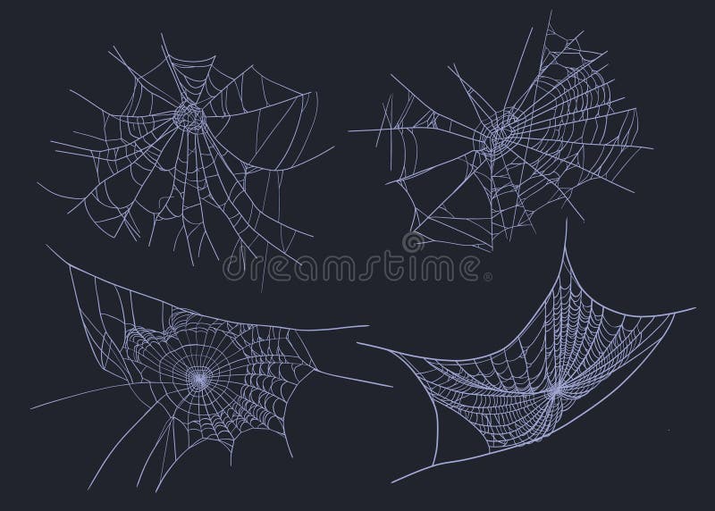 Spider Web Halloween Set Cobweb Spooky Insect Net Stock Vector ...