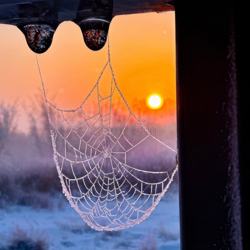 A Spider Web Hanging on Branch Stock Image - Image of nature, beauty ...