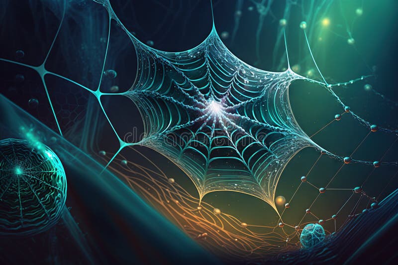 A Spider Web is Hanging from the Ceiling of a Dark Room with a Light ...