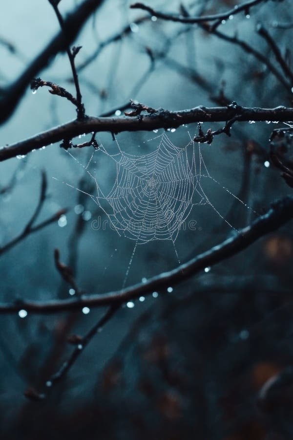 Spider web on tree branch stock image. Image of habitat - 381247307