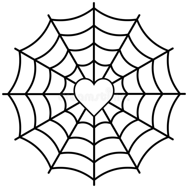 Spider Web with Heart Pattern Inside, Love Networks, Heart Mesh Stock ...