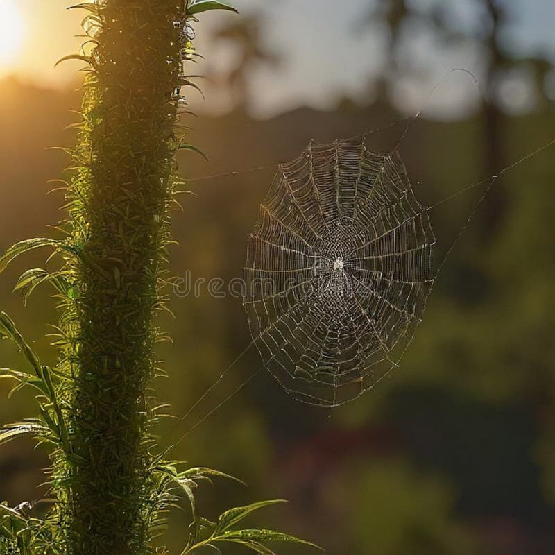 Spider web stock image. Image of autumn, high, spider - 372958733