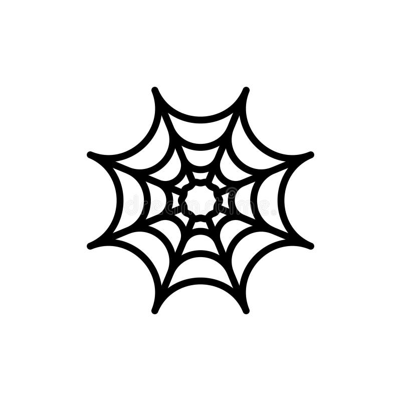 Spider Web Icon Set. Halloween Cobweb Pattern Vector Symbol in a Black ...