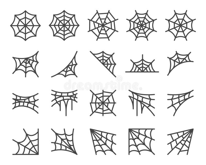 Spider web icon set stock vector. Illustration of pattern - 338865969