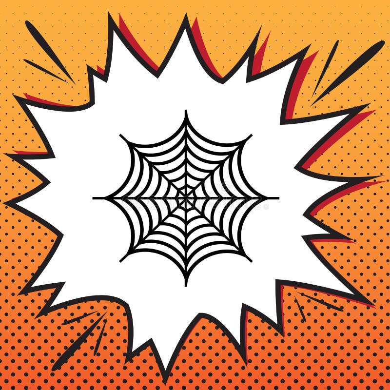 Spider on Web Illustration. Vector. Comics Style Icon on Pop-art ...