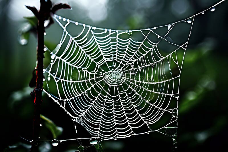 Spider Web Intricate Silken Threads Forming a Symmetrical Web Pa Stock ...