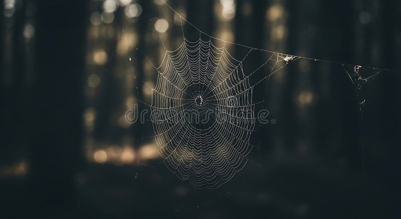 A Spider Web Intricately Woven with Symmetrical Patterns is Highlighted ...