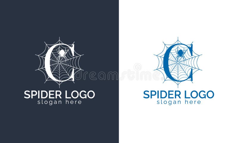 Spider Web Letter C Logo Design Template Stock Illustration ...