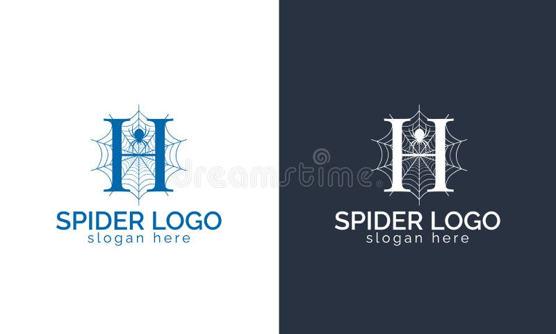 Spider Web Letter H Logo Design Template Stock Illustration ...