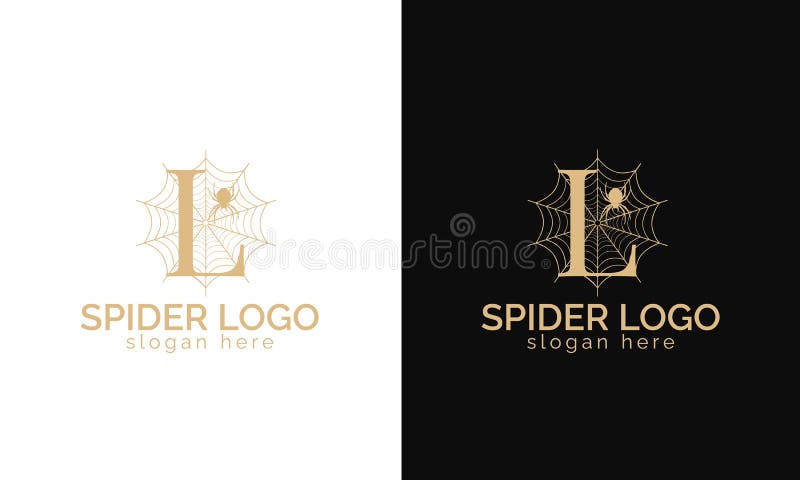 Spider Web Letter L Logo Design Template Stock Illustration ...
