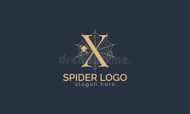 Spider Web Letter X Logo Design Template Stock Illustration ...