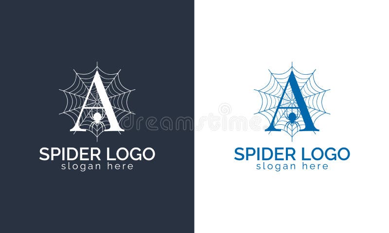Spider Web Letter a Logo Design Template Stock Illustration ...