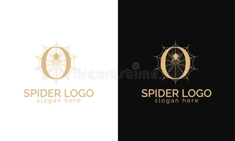 Spider Web Letter O Logo Design Template Stock Illustration ...