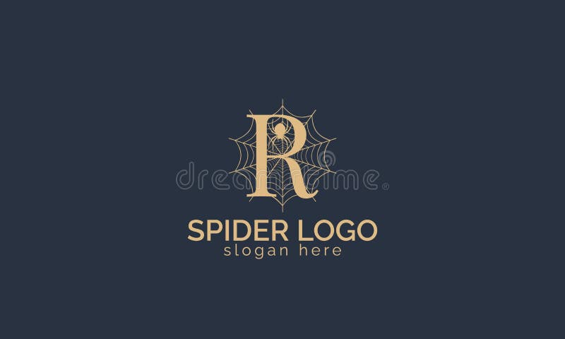 Spider Web Letter R Logo Design Template Stock Illustration ...