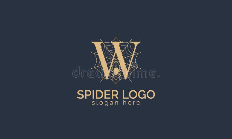 Spider Web Letter W Logo Design Template Stock Illustration ...