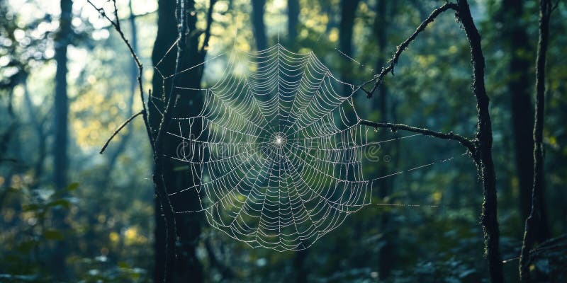 Spider Web in Forest stock image. Image of habitat, outdoors - 376424541