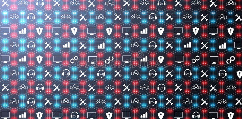 Spider Web of Network Connections with on a Futuristic Blue Background ...