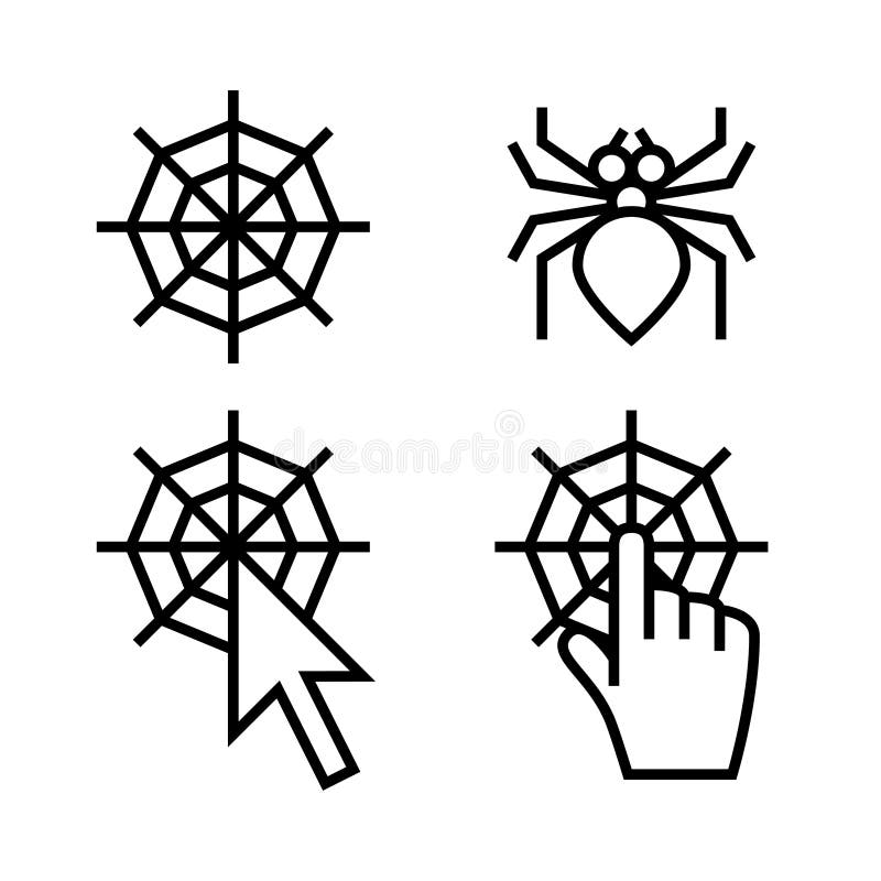 Spider Web Networking Icons Stock Vector - Illustration of cursor ...