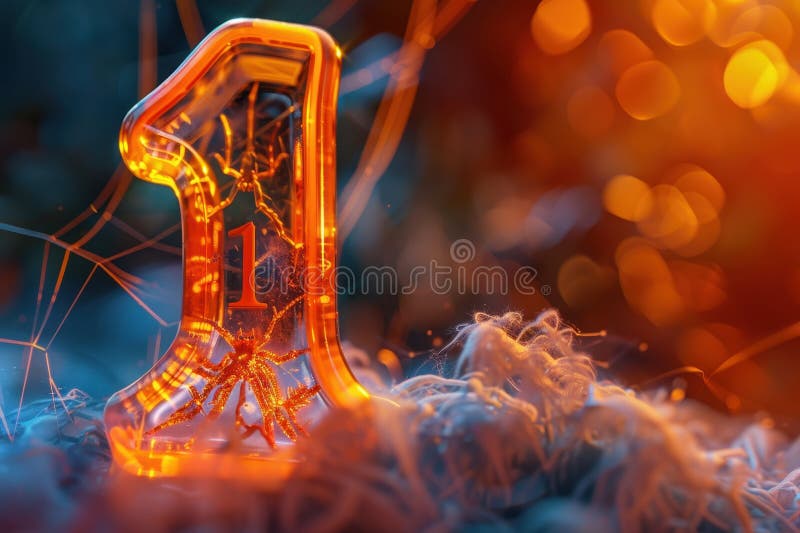 Spider Web with a Number 1 in the Center with Generative AI Stock ...