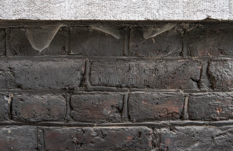 Spider Web on the Old Window. Under a Concrete Window Sill Against a ...