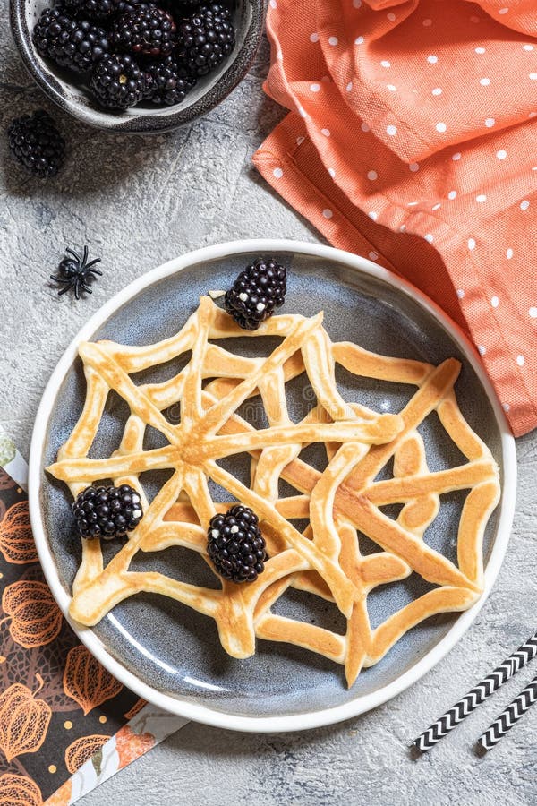 Spider web pancakes stock image. Image of funny, edible - 154533983