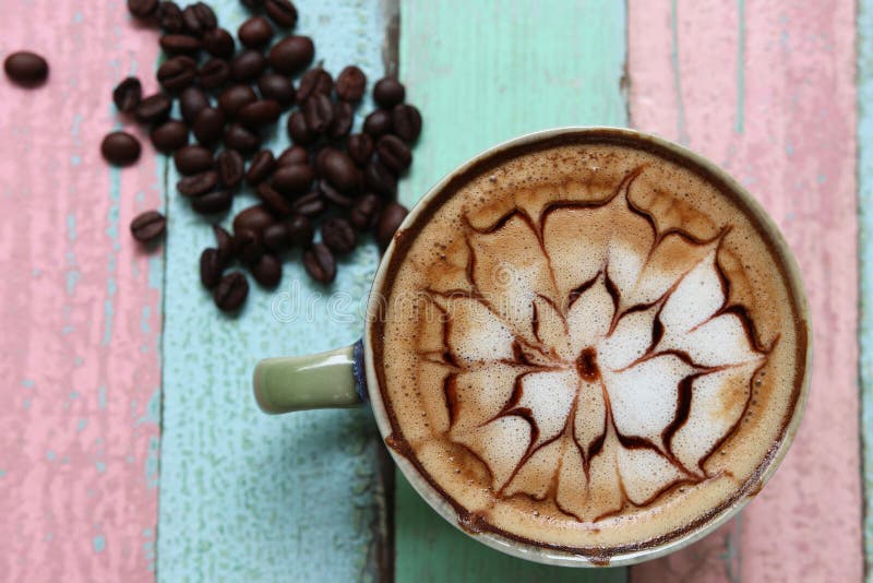 Spider Web Pattern Beautiful Design for Latte Coffee Stock Image ...