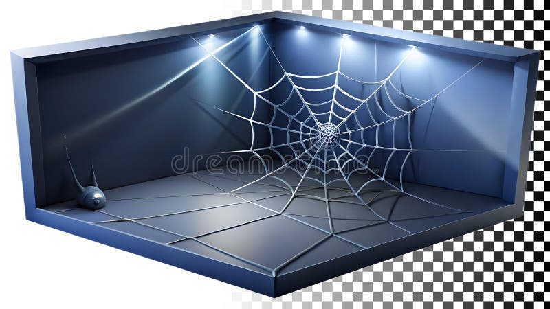 Spider Web in Room Corner, Spooky Halloween Decor for Eerie Scenes Png ...