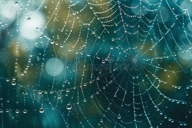 A Spider Web with Raindrops on it Stock Photo - Image of drop, droplet ...