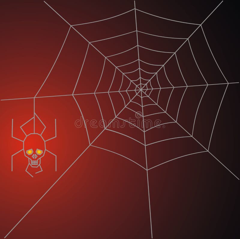 Spider Web in the Red Color Stock Vector - Illustration of network ...
