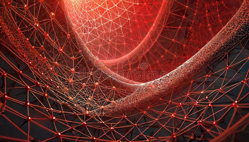 Spider Web on Red with a Dark Background Stock Illustration ...