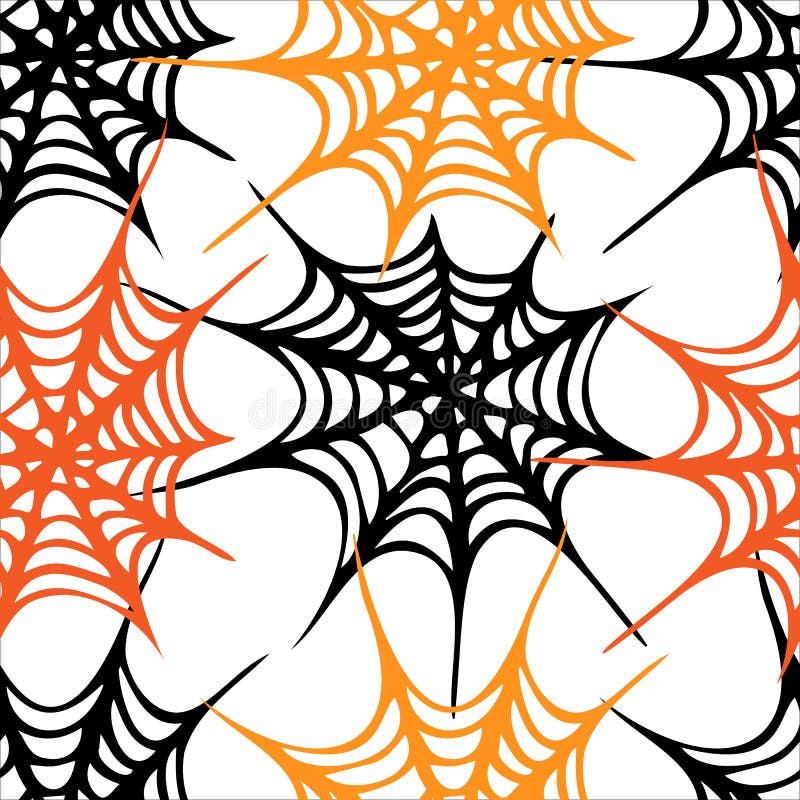 Spider Web Seamless Pattern in Fall Color Stock Vector - Illustration ...