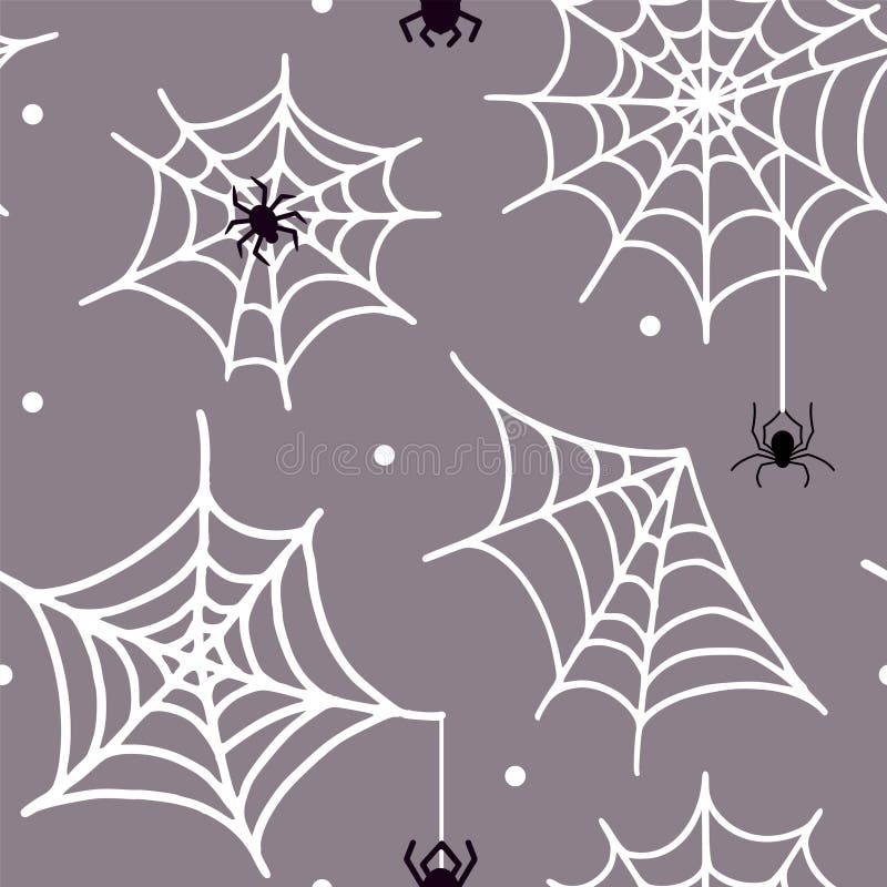 Spider Web Seamless Pattern Stock Vector - Illustration of creative ...