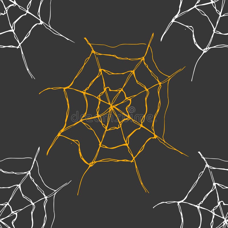 Spider Web Seamless Pattern Vector Illustration. Hand Drawn Sketched ... Spider Web Seamless Pattern Vector Illustration. Hand Drawn Sketched ...