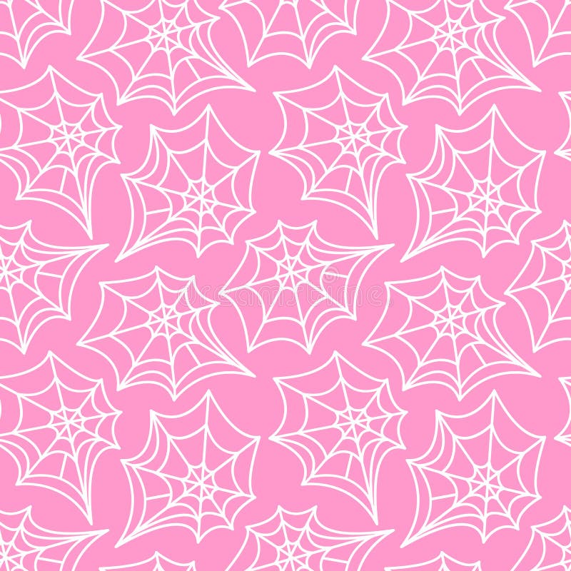 Spider Web Seamless Pattern. Vector Illustration Isolated on Pink ... Spider Web Seamless Pattern. Vector Illustration Isolated on Pink ...