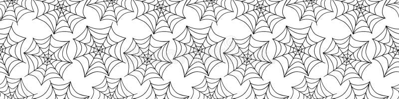 Spider Web Seamless Pattern. Vector Illustration Isolated on White ...