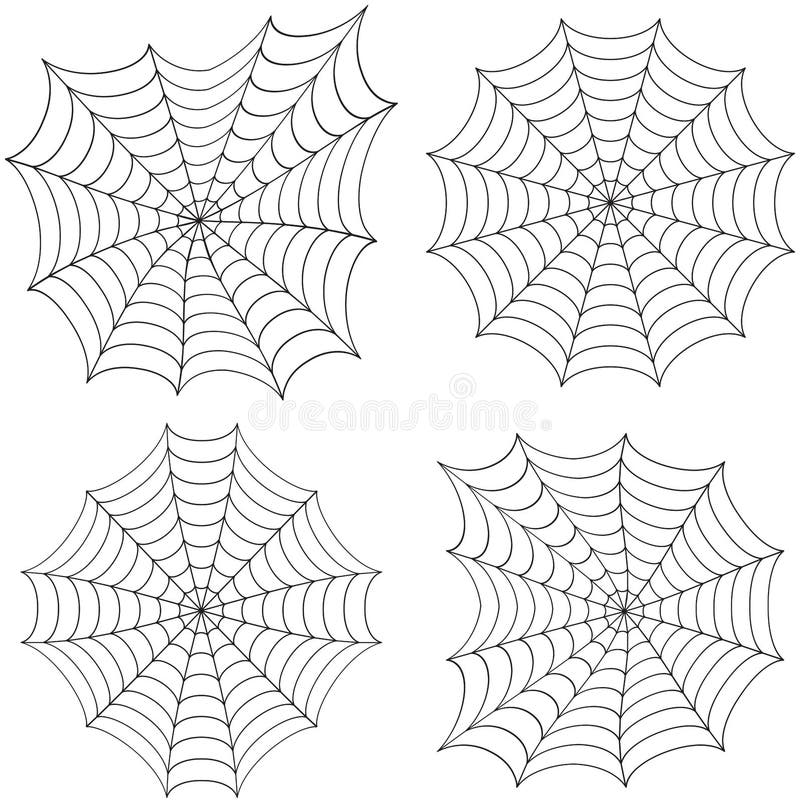 Spider web set stock illustration. Illustration of cobweb - 129196784