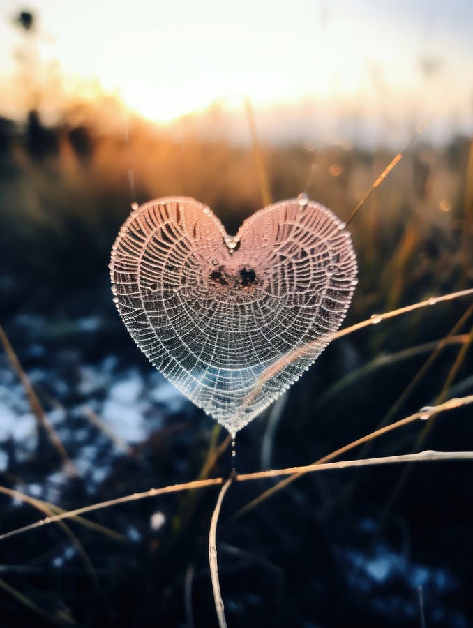 A Spider Web in the Shape of a Heart Stock Illustration - Illustration ...