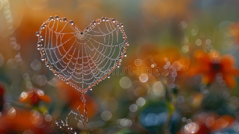 Spider Web in the Shape of Heart Wallpaper Stock Image - Image of heart ...