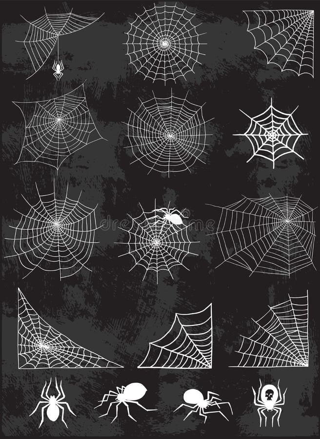 Spider Web Silhouette Vector Set Stock Vector - Illustration of pattern ...